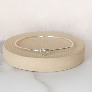 Sterling Silver Love Knot Single Bangle By Lucy Kemp Silver Jewellery ...