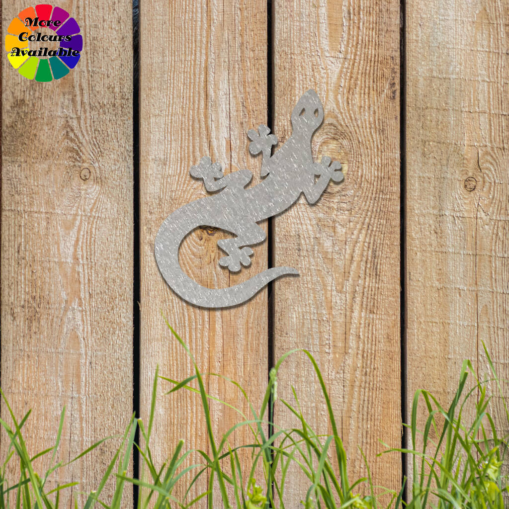 Garden Wall Sculpture Metal Gecko Lizard Art By Duke Craft ...