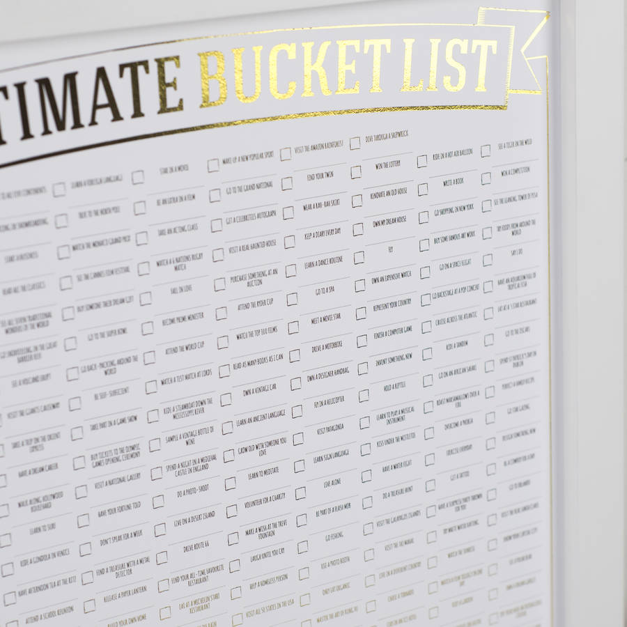 bucket list art print by milly inspired | notonthehighstreet.com