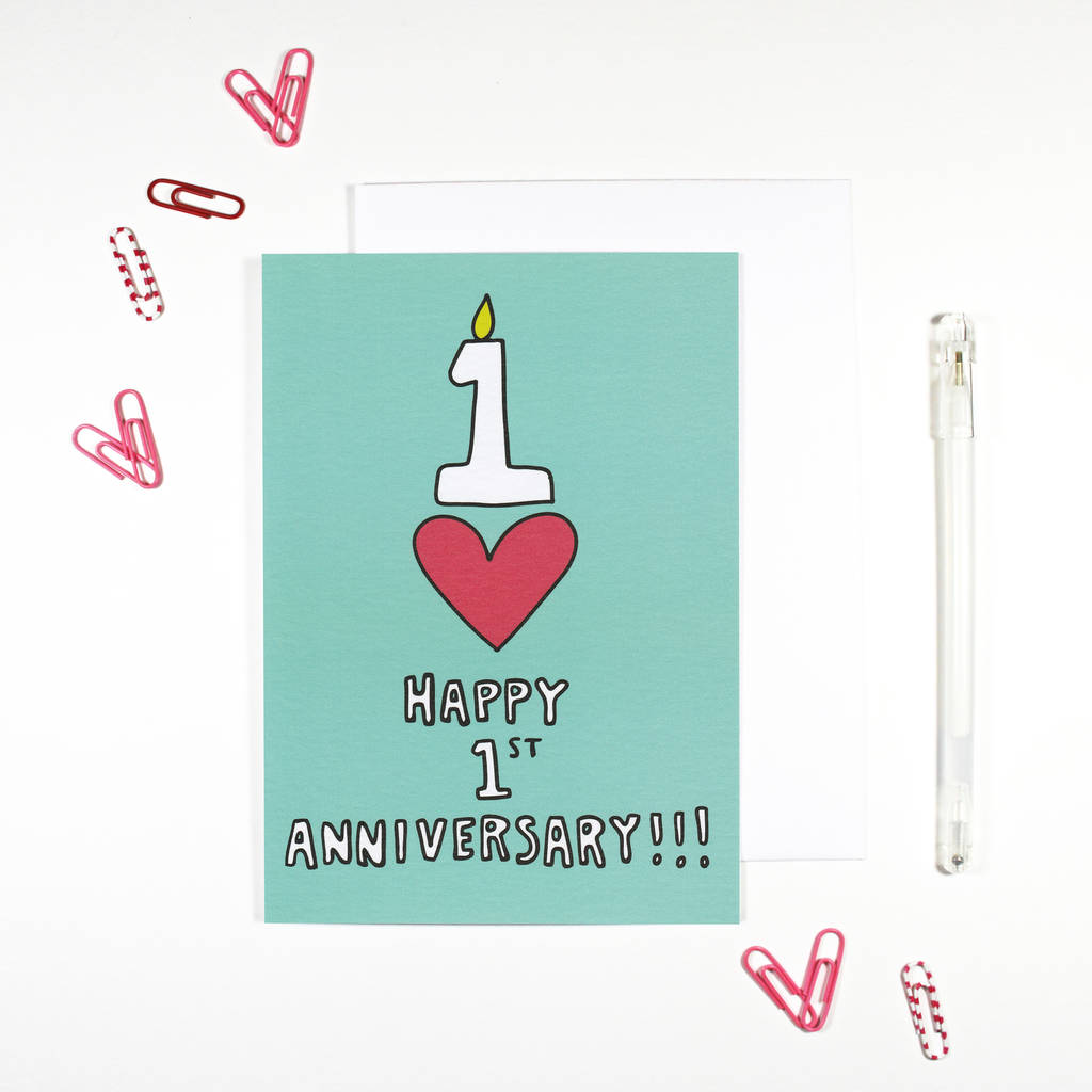 Happy 1st Anniversary Card By Angela Chick Notonthehighstreet