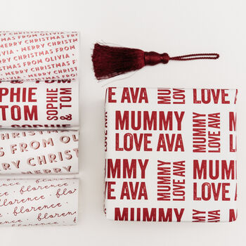 Christmas Personalised Typographic Wrapping Paper By Abigail Warner ...