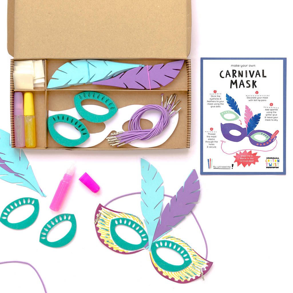 carnival mask craft party kit by cotton twist | notonthehighstreet.com