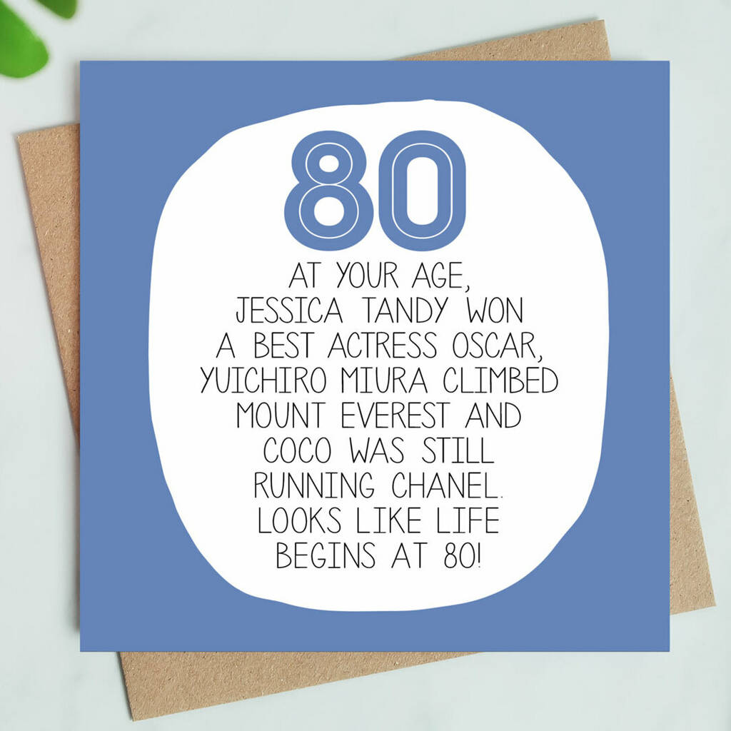 By Your Age Funny 80th Birthday Card By Paper Plane By Your Age Funny 80th Birthday Card By Paper Plane
