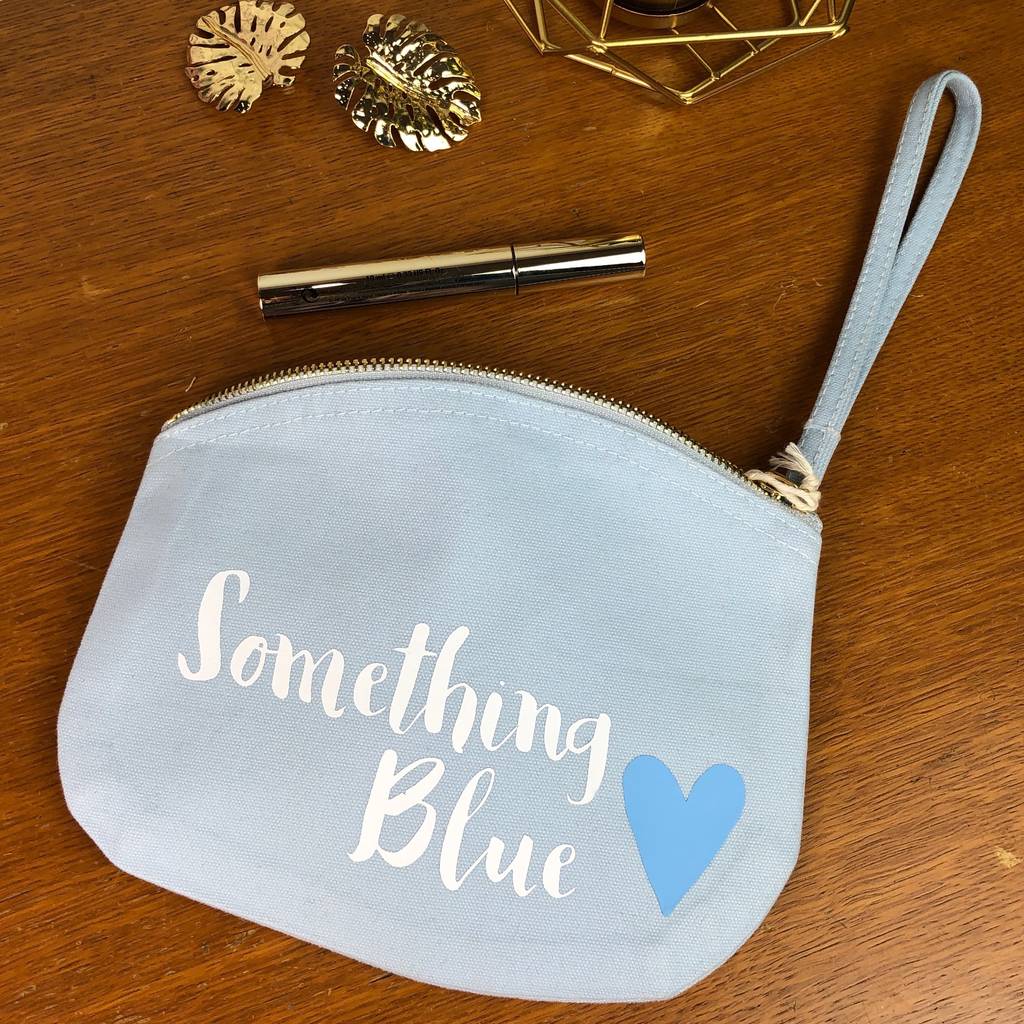 'something blue' bride make up bag by rock on ruby | notonthehighstreet.com