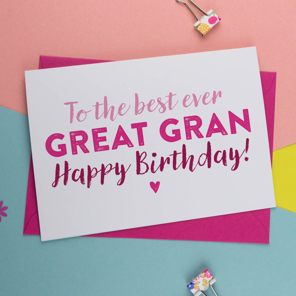 Great Gran Great Granny Birthday Card By A Is For Alphabet Great Gran Great Granny Birthday Card By A Is For Alphabet