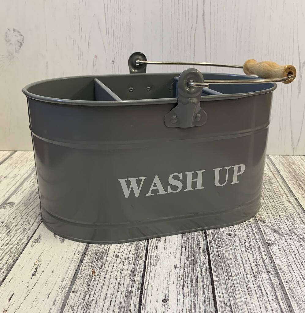 Washing Up Tidy Tin In French Grey By Garden Selections ...