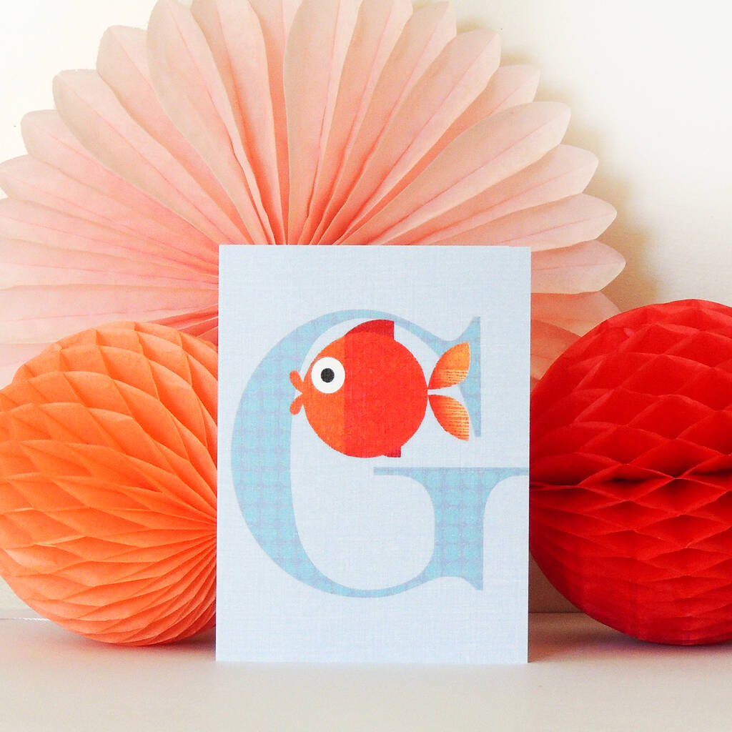 G For Goldfish Card By Kali Stileman Publishing | notonthehighstreet.com
