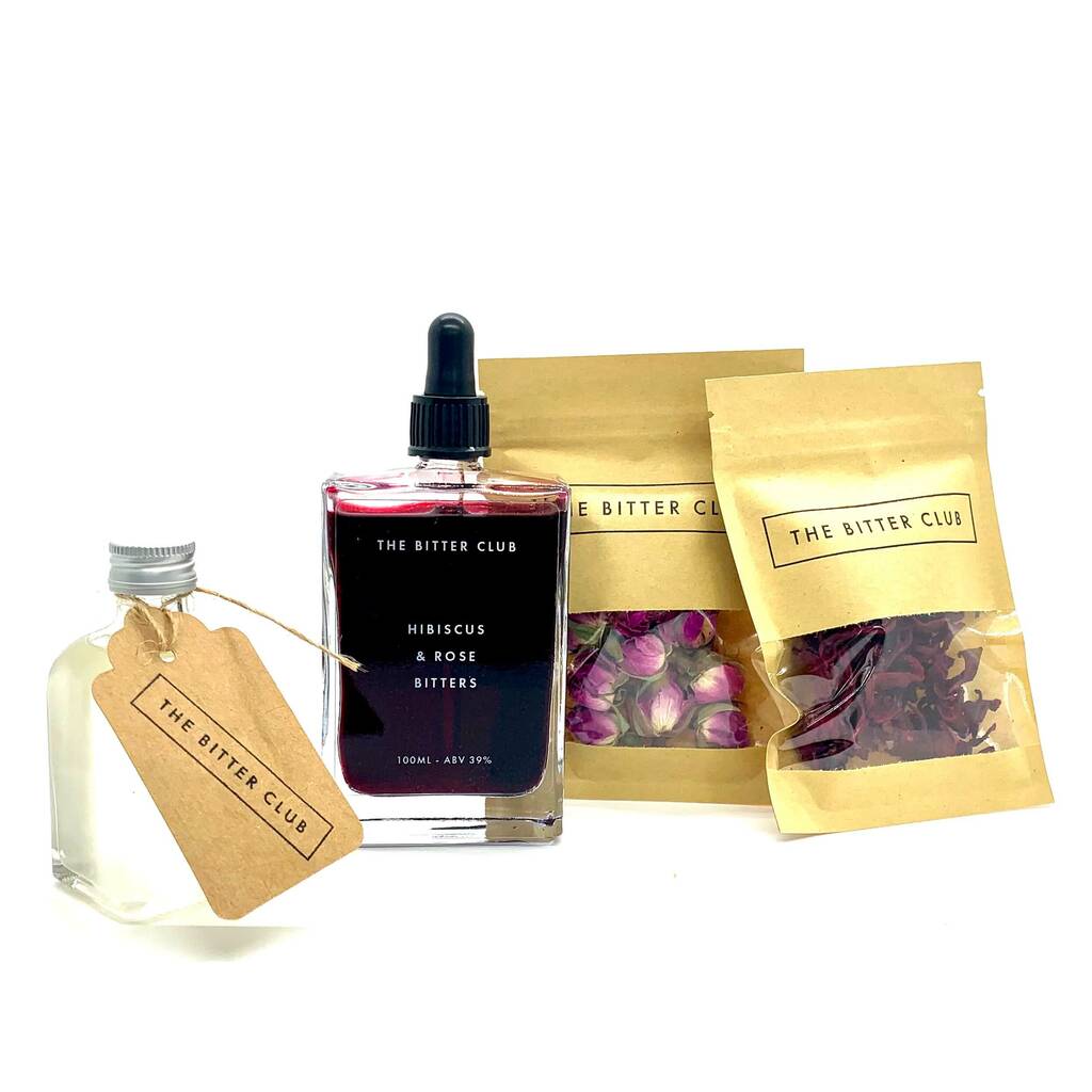 Hibiscus And Rose Bitters Box By The Bitter Club | notonthehighstreet.com