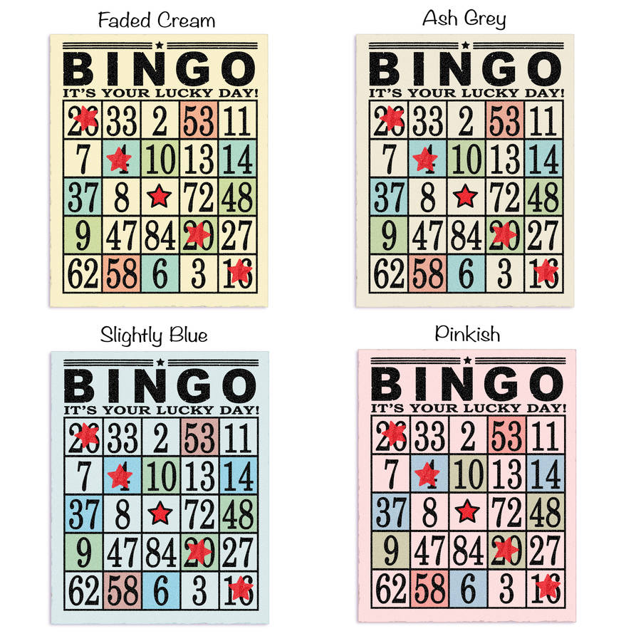 Personalised Lucky Day Bingo Card Print By Just For You 