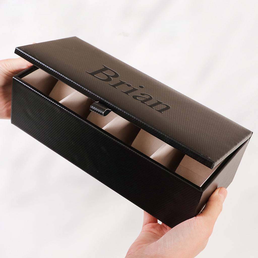 Personalised Black Honeycomb Watch Box By Dibor | notonthehighstreet.com