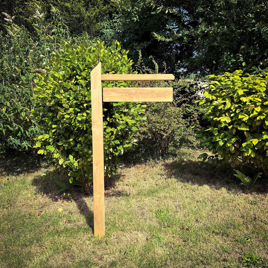 Engraved Hanging Oak Sign Post By Grain Designs | notonthehighstreet.com