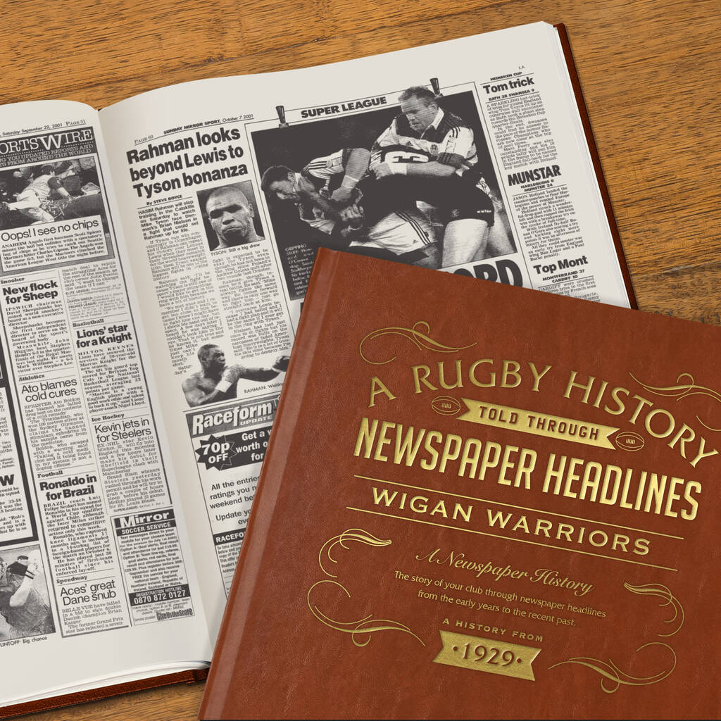 Wigan Warriors Personalised Gift Rugby Newspaper Book By Historic ...