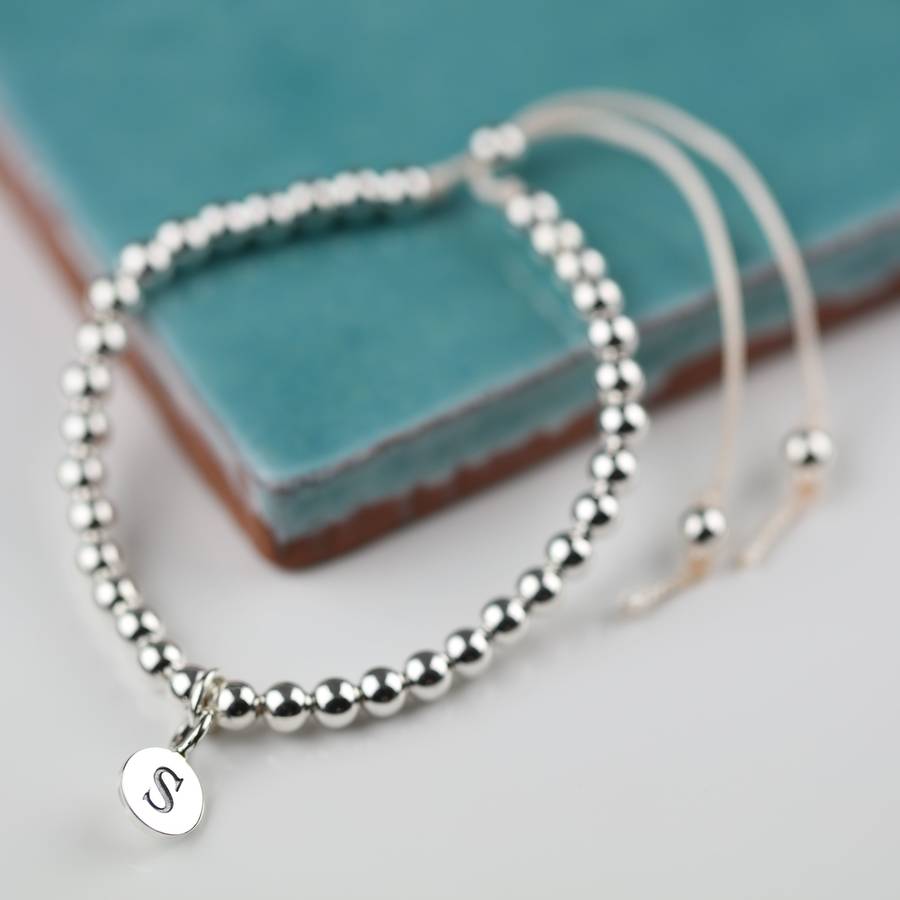 personalised silver friendship bracelet by nest | notonthehighstreet.com
