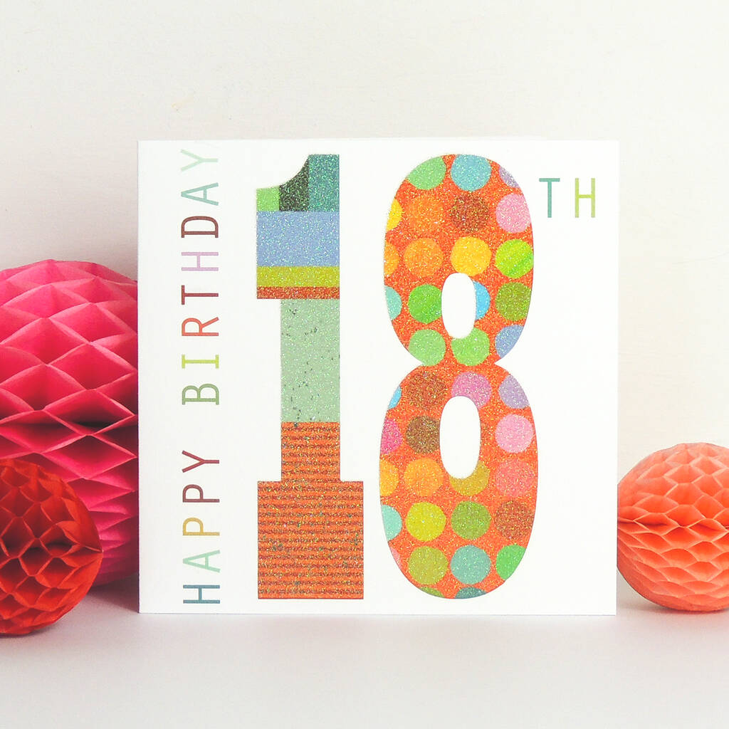 Glittery Number Eighteen Card By Kali Stileman Publishing