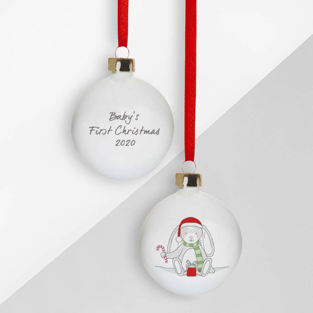 Baby’s First Christmas Little Bunny Bauble By Babyblooms ...