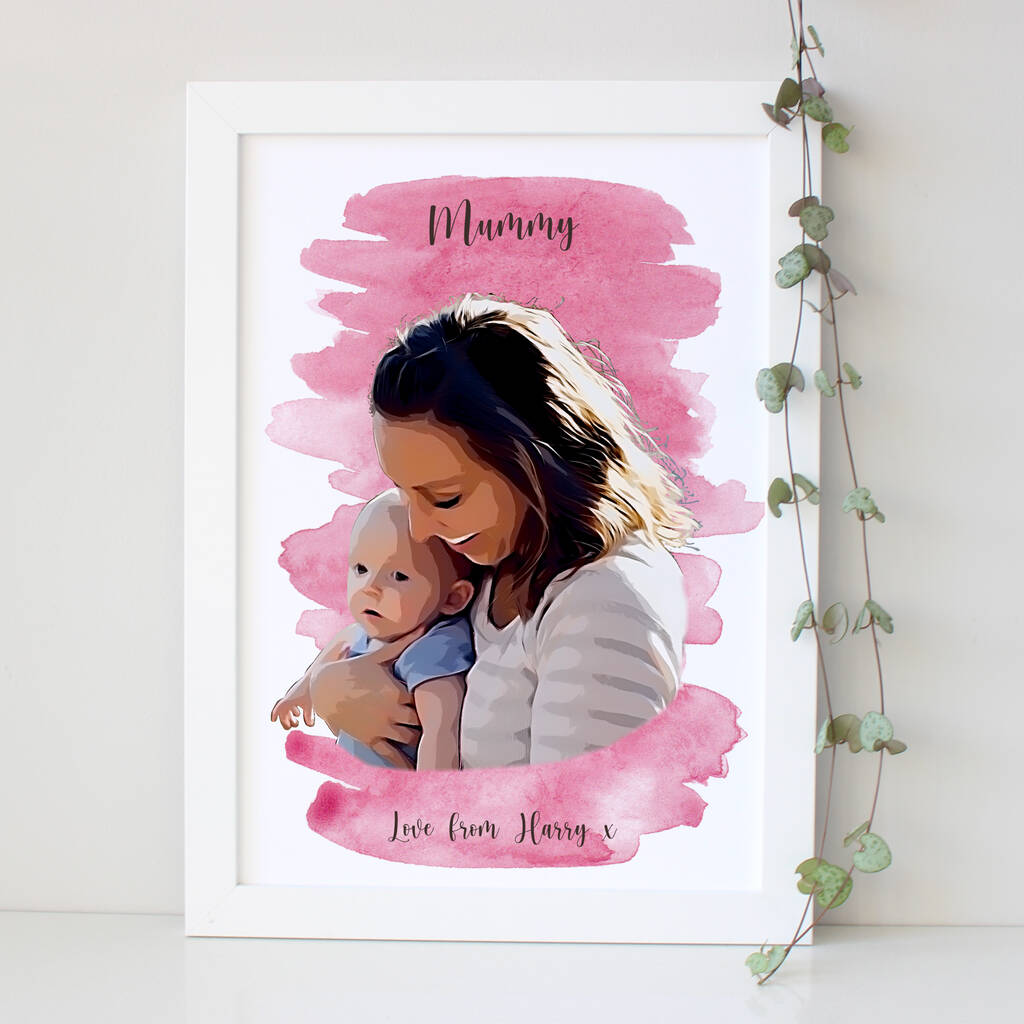 Personalised Portrait Print Mother's Day Gift By Hope and Love
