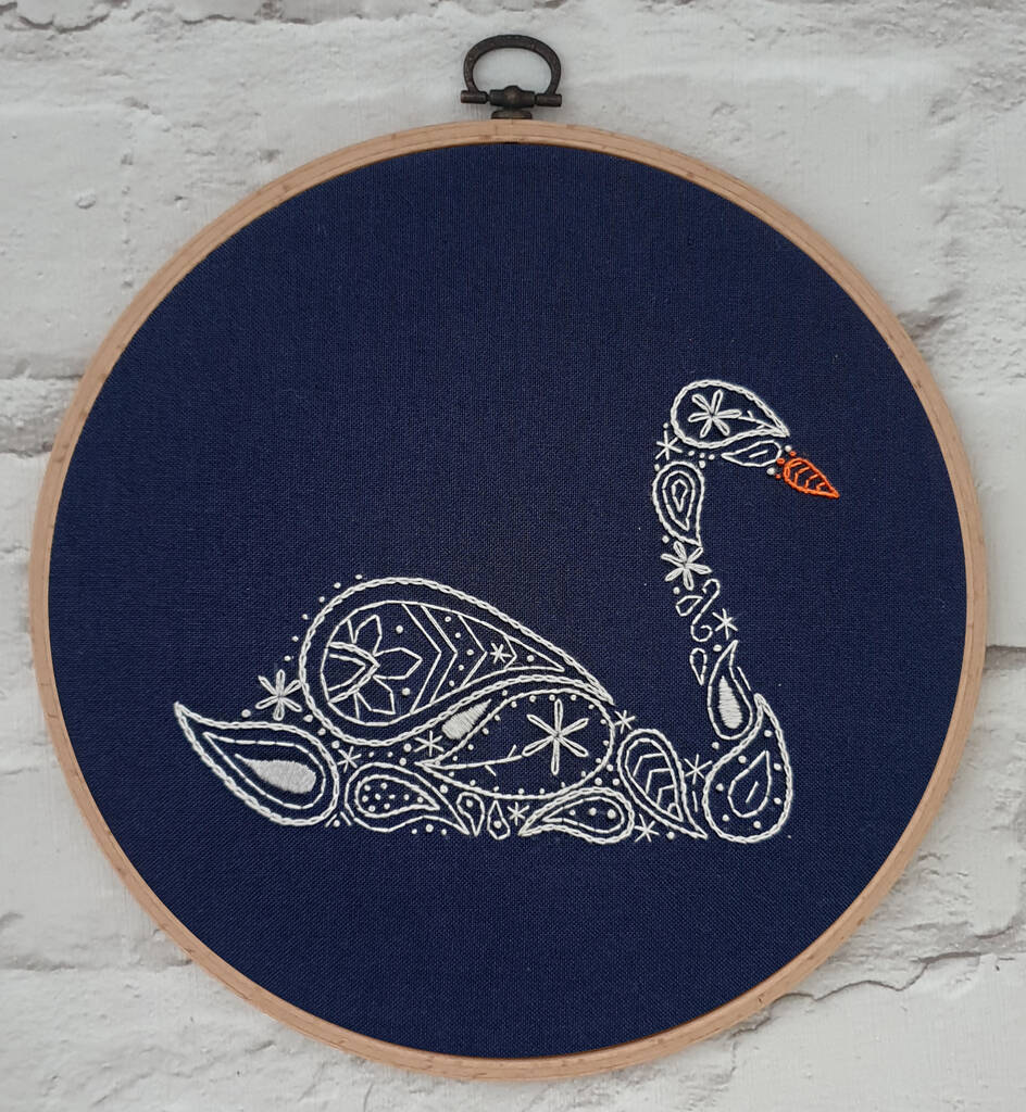 Swan Embroidery Kit By Paraffle Embroidery | notonthehighstreet.com