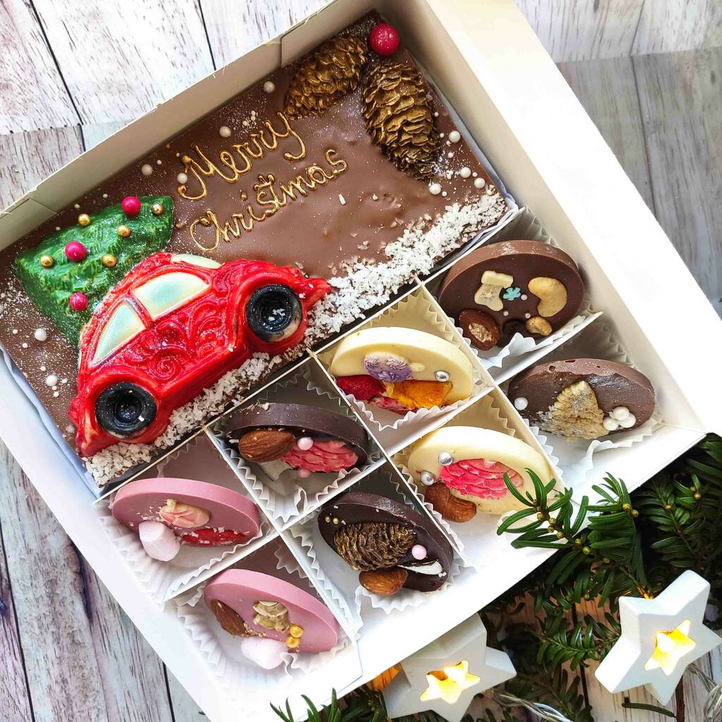 Chocolate Christmas Tree And Car, Personalised Gift By The Unique ...