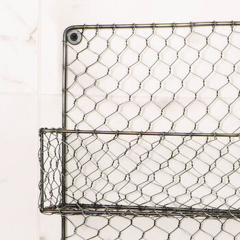 Farmhouse Chickenwire Wall Mounted Kitchen Storage Rack By Dibor ...