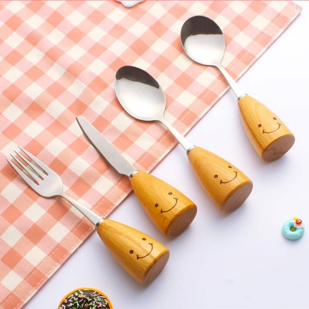 Personalised Children's Smiley Face Cutlery By Natural Gift Store ...