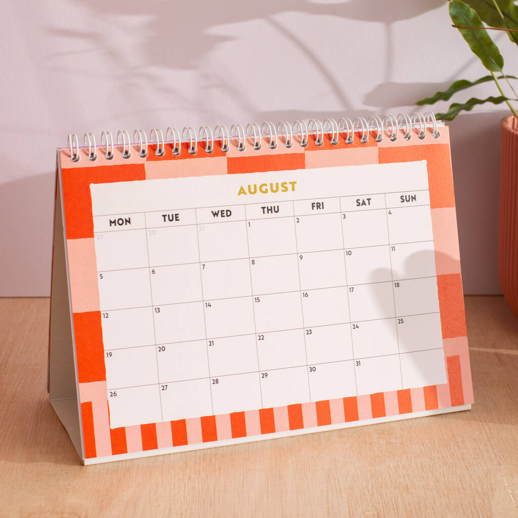 2024 Desk Calendar | Checks And Stripes By Good Tuesday