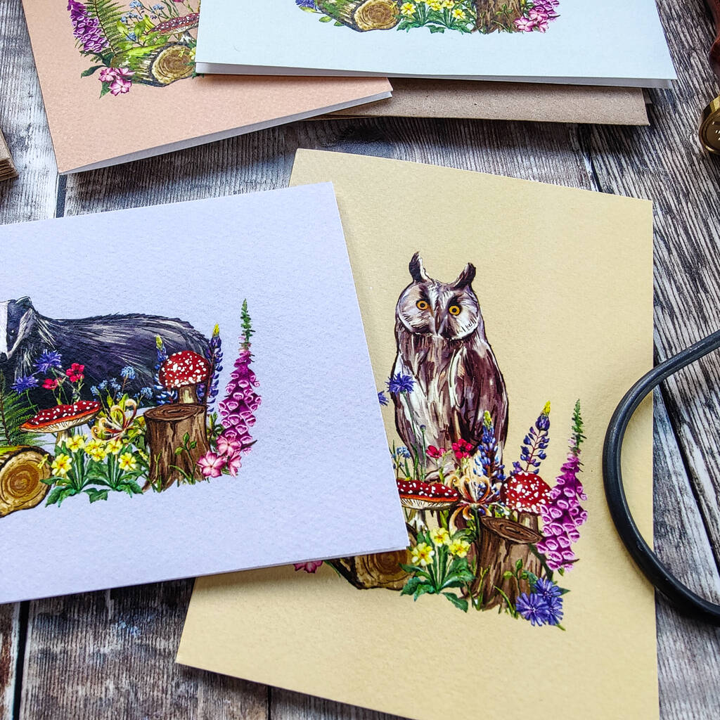 Set Of Eight Woodland Animal Notecards And Envelopes By Paper Willow ...