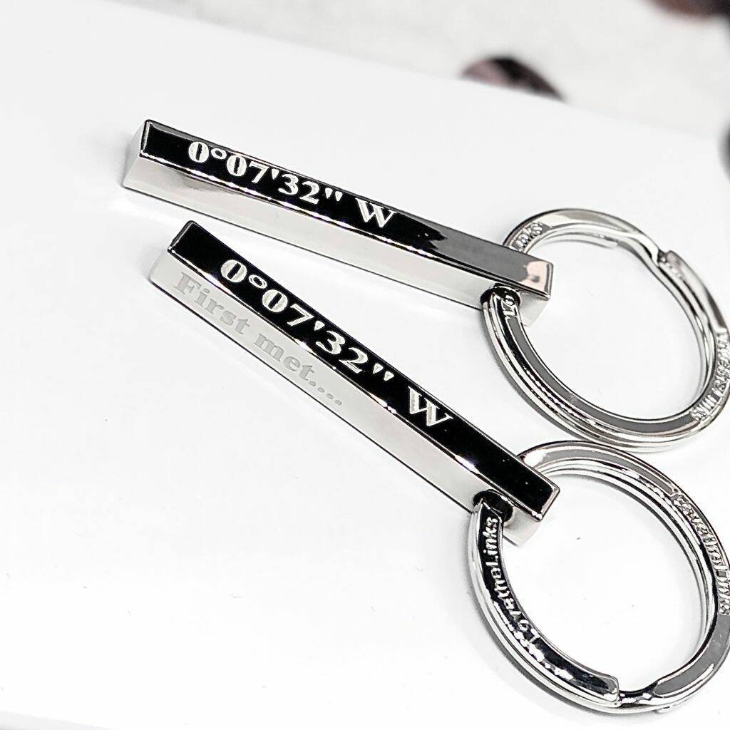 Coordinates Personalised Bar Keyring By Lovethelinks ...