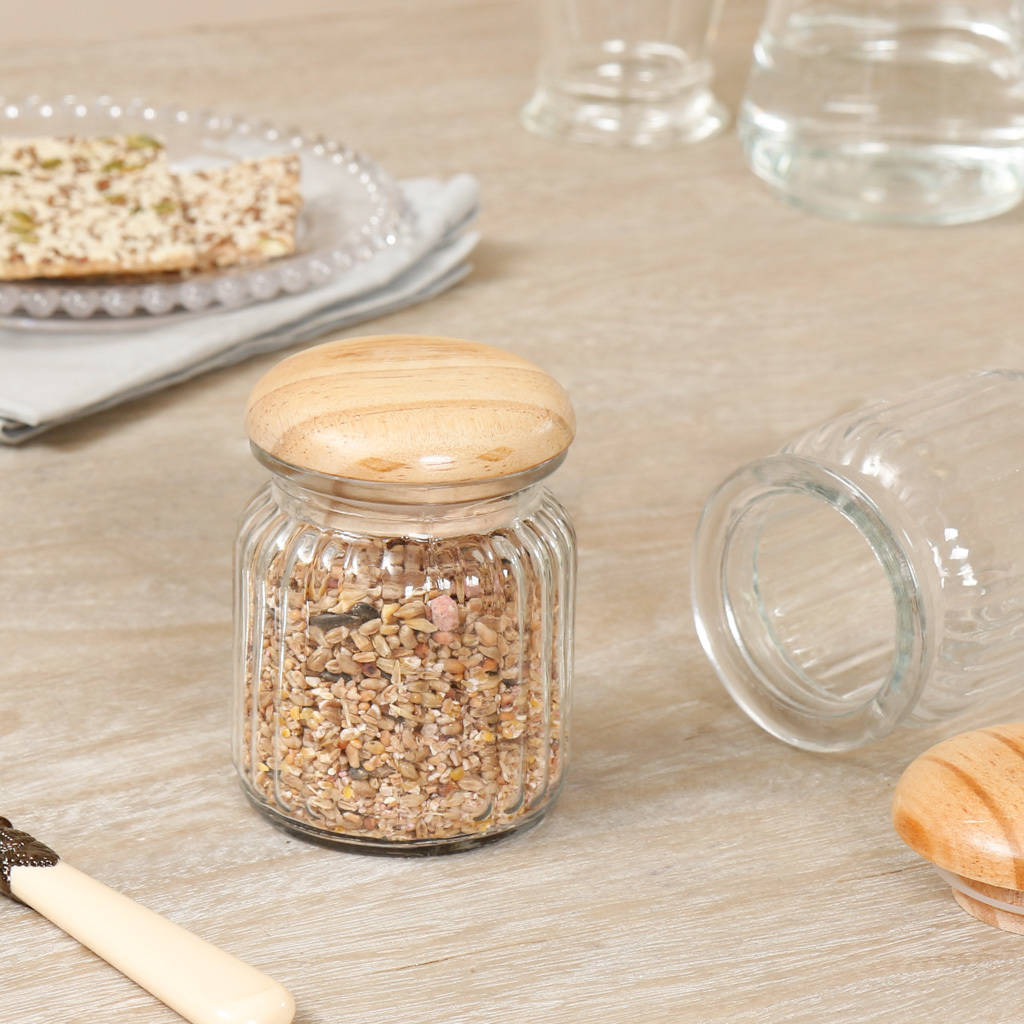 Decorative Rippled Glass Storage Jar By Dibor | notonthehighstreet.com