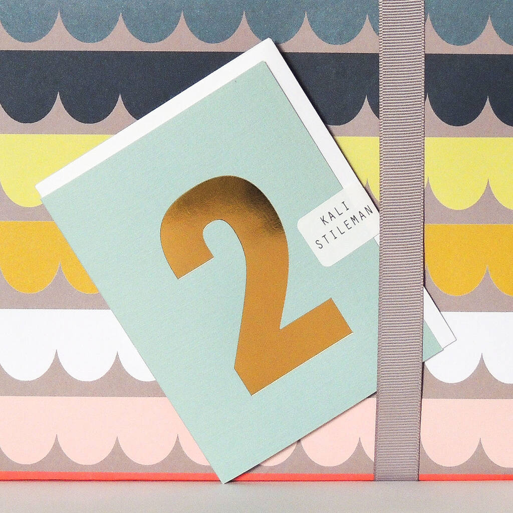 Gold Foiled Number Two Card By Kali Stileman Publishing