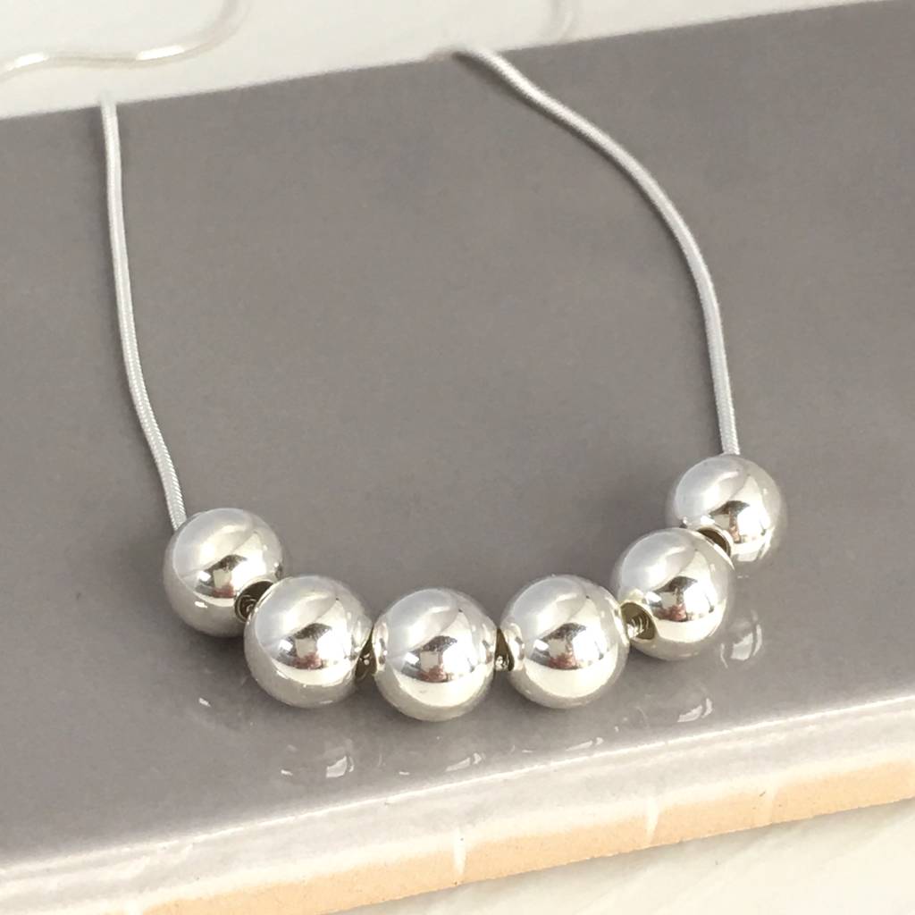 60th birthday handmade silver bead necklace by handmade by helle ...