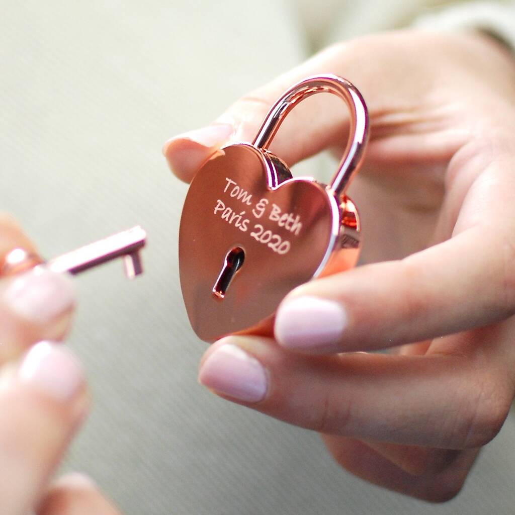 Personalised Rose Gold Love Lock By Penelopetom | notonthehighstreet.com