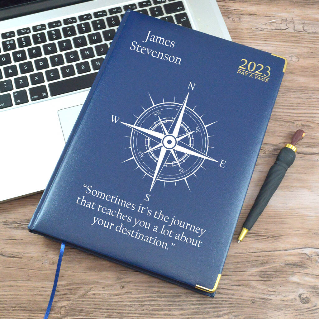 Personalised A4 Diary With Compass Design By GiftsOnline4U ...