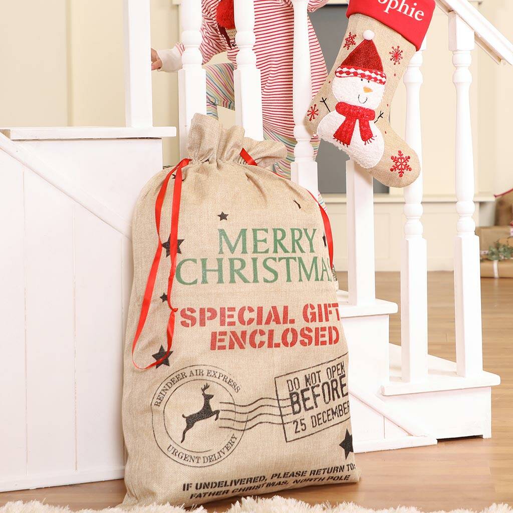 Personalised Red Christmas Reindeer Stocking By Dibor ...