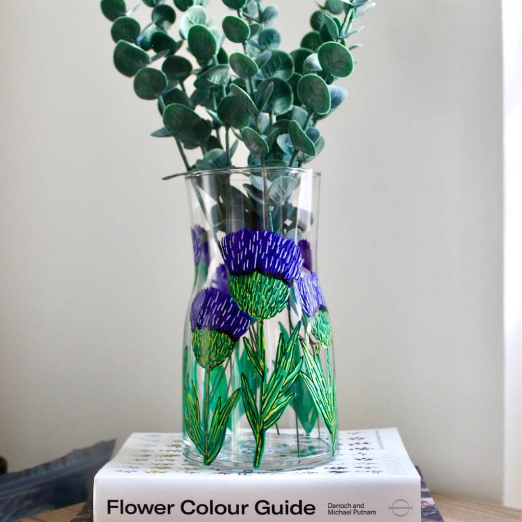 Thistle Hand Painted Small Vase By Samara Ball Designs ...