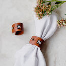 Monogrammed Leather Napkin Rings By Holdall & Co | notonthehighstreet.com
