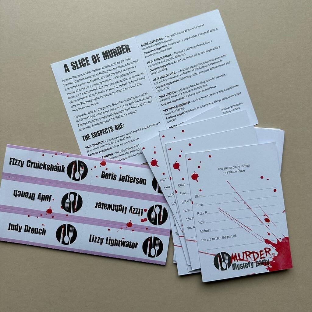 Murder Mystery Party Game A Slice Of Murder By Nest Gifts