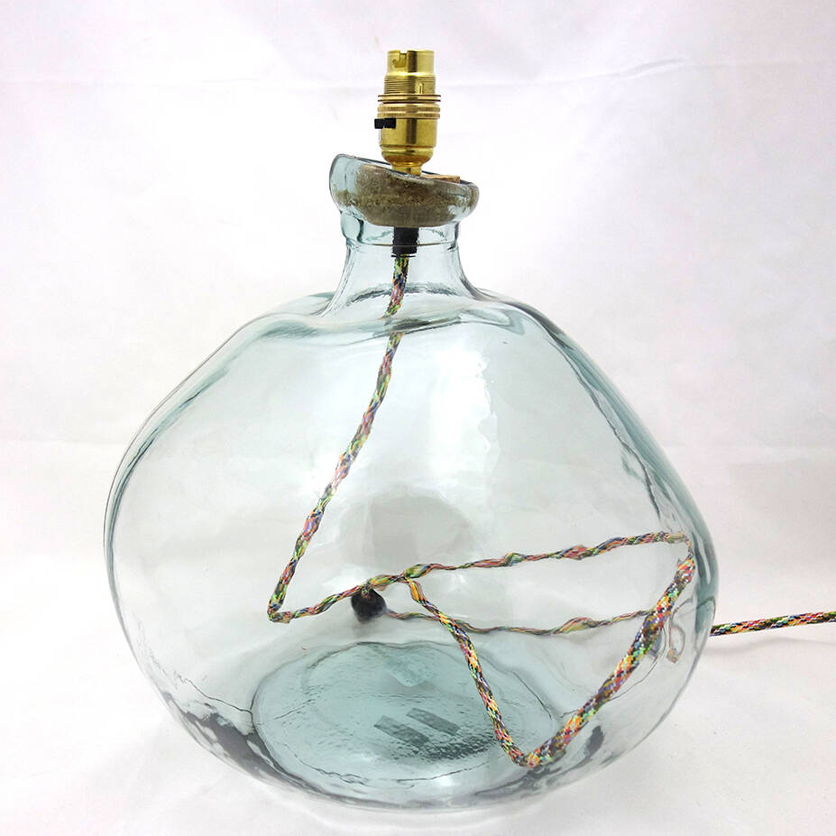 Recycled Glass Lamp | 39cm Blown Glass | Seven Colours By The Recycled ...