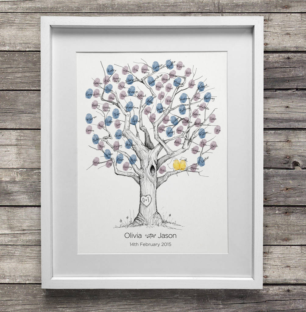 THUMBPRINT TREE Winter Wedding Tree Guest Book Winter Fingerprint Guest Tree Thumbprint Tree 