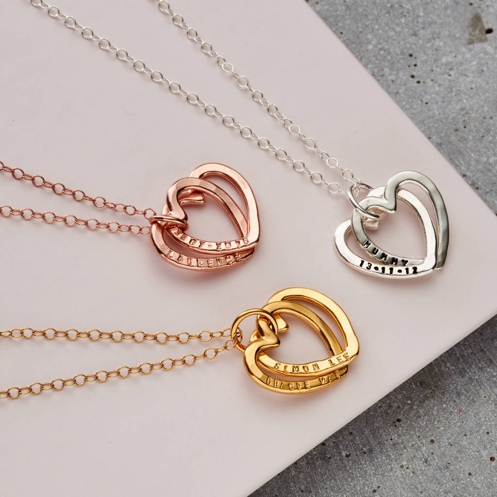 Personalised Interlinking Hearts Necklace By Posh Totty Designs ...
