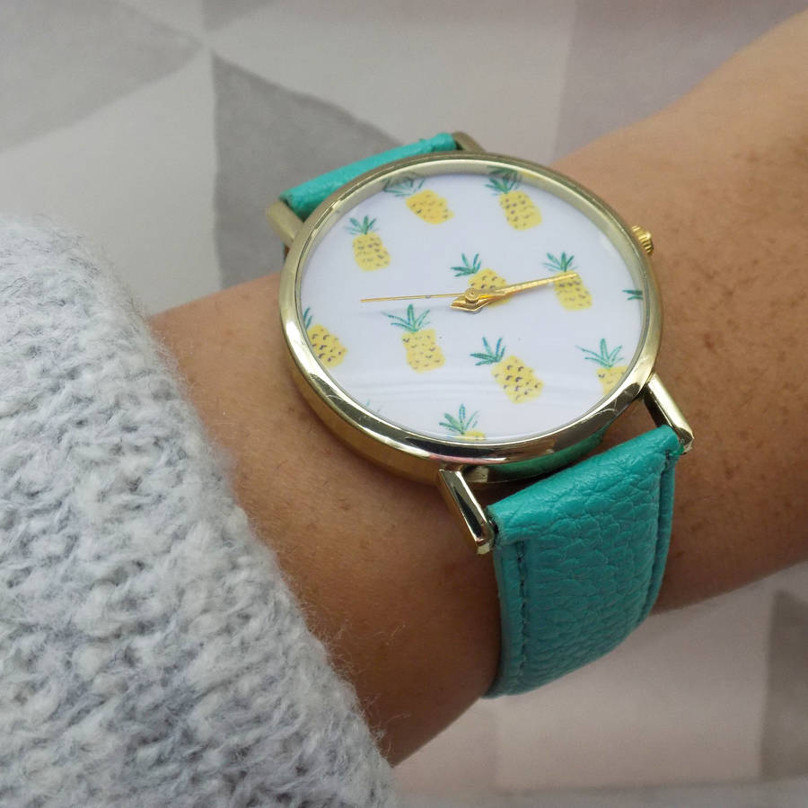 Multiple Pineapple Face Watch By Jacob Noah Personalised Gifts ...