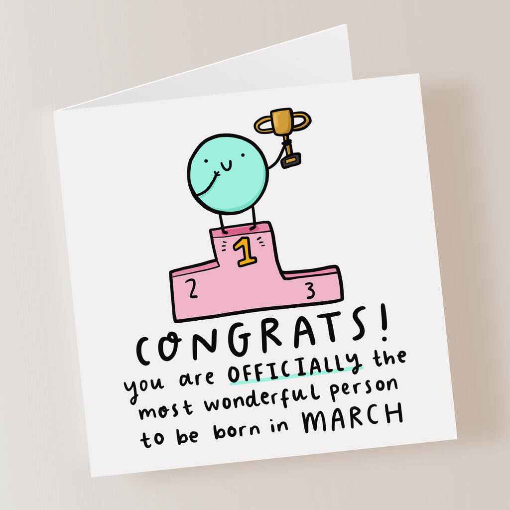 'Most Wonderful Person Born In March' Birthday Card By Arrow Gift Co ...