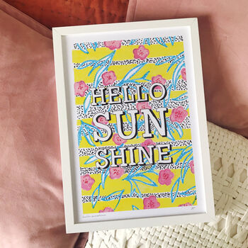 'hello Sunshine' Illustrated Typography Print By Gem Pang Illustration ...