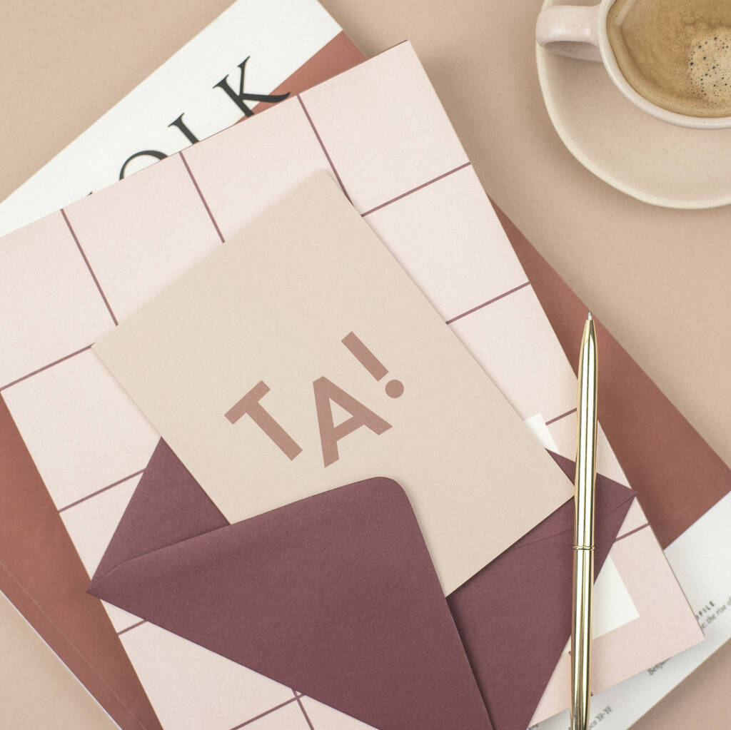 'ta!' Funny Thank You Card By Twin Pines Creative | notonthehighstreet.com