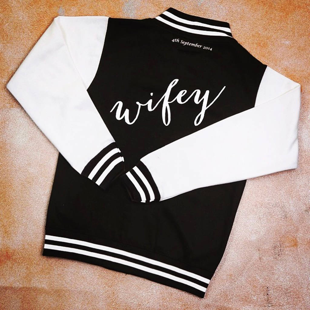personalised wifey varsity jacket by malcolm & gerald ...