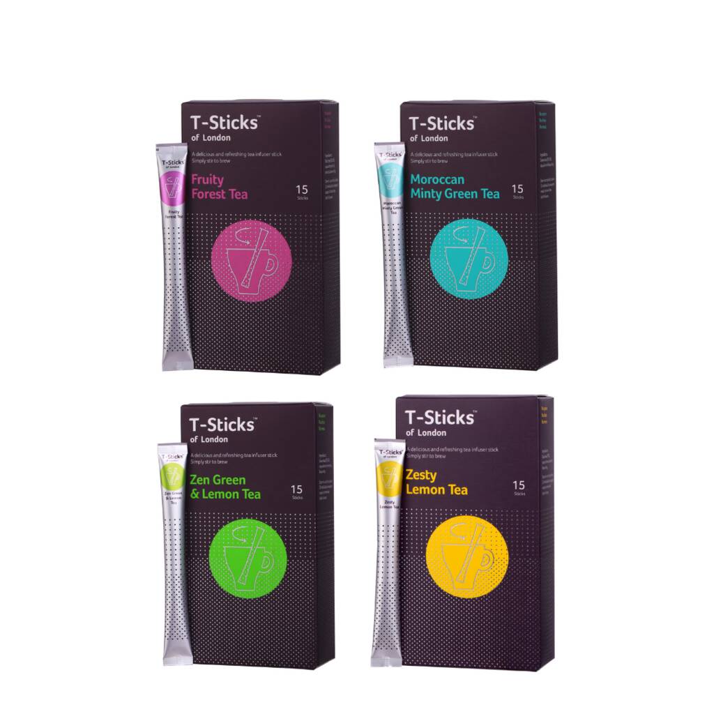 Tea Sticks Of London: Four Set Mix With Tea Stand By T-Sticksology
