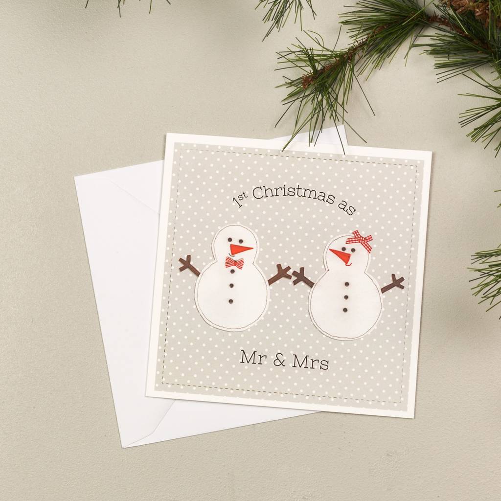 1st Married Christmas Card Snowman Couple By Elm Tree Studio 1st-married-christmas-card-snowman-couple-by-elm-tree-studio