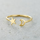 Personalised Moon And Star Open Ring By Posh Totty Designs ...