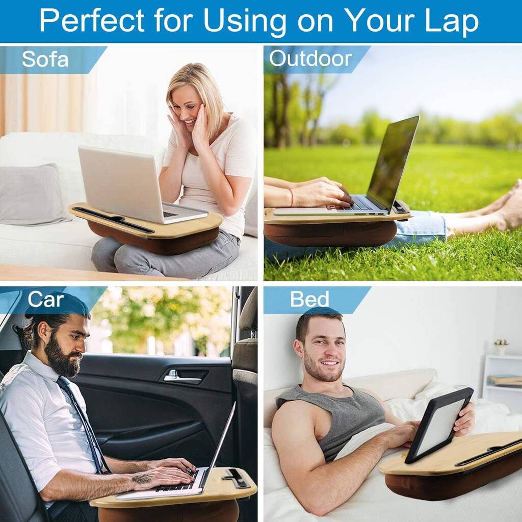 Brown Laptop Stand Lap Desk With Cushion By Momentum ...