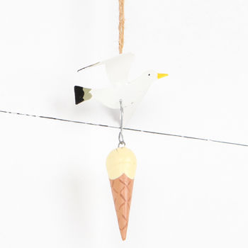 Hanging Seagull With Stolen Ice Cream Cone Decoration By Red Berry ...