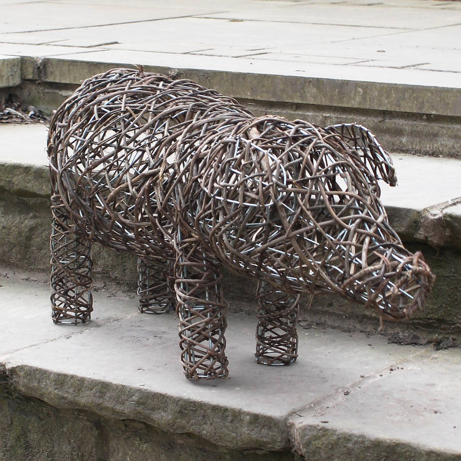 Rattan Pig Sculpture By Marquis & Dawe | notonthehighstreet.com